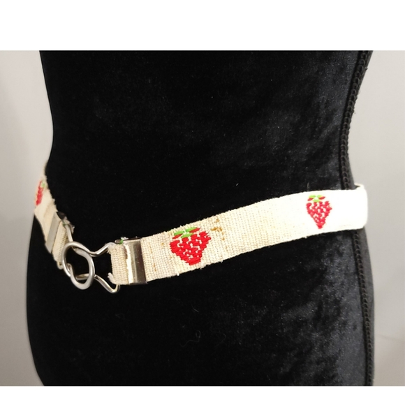 Unknown | Accessories | Vintage Embroidered Strawberry Belt ...